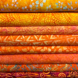 Vibrant Batik Color Bundles Assorted Colorful Batik Fat Quarter Sets ...