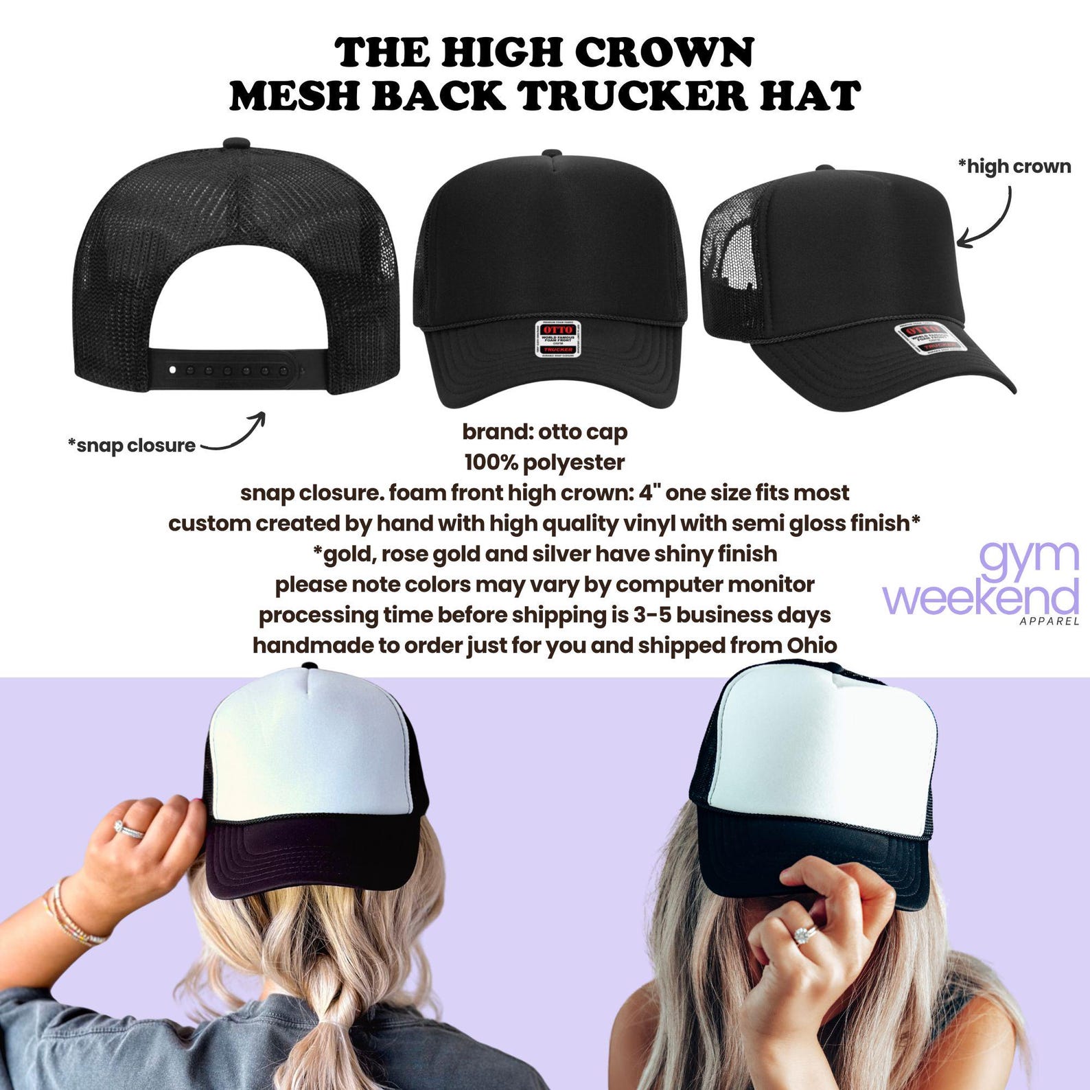Morning Gym Crew Trucker Hat | Gym Hat | Workout Hat | Pilates Gift for ...