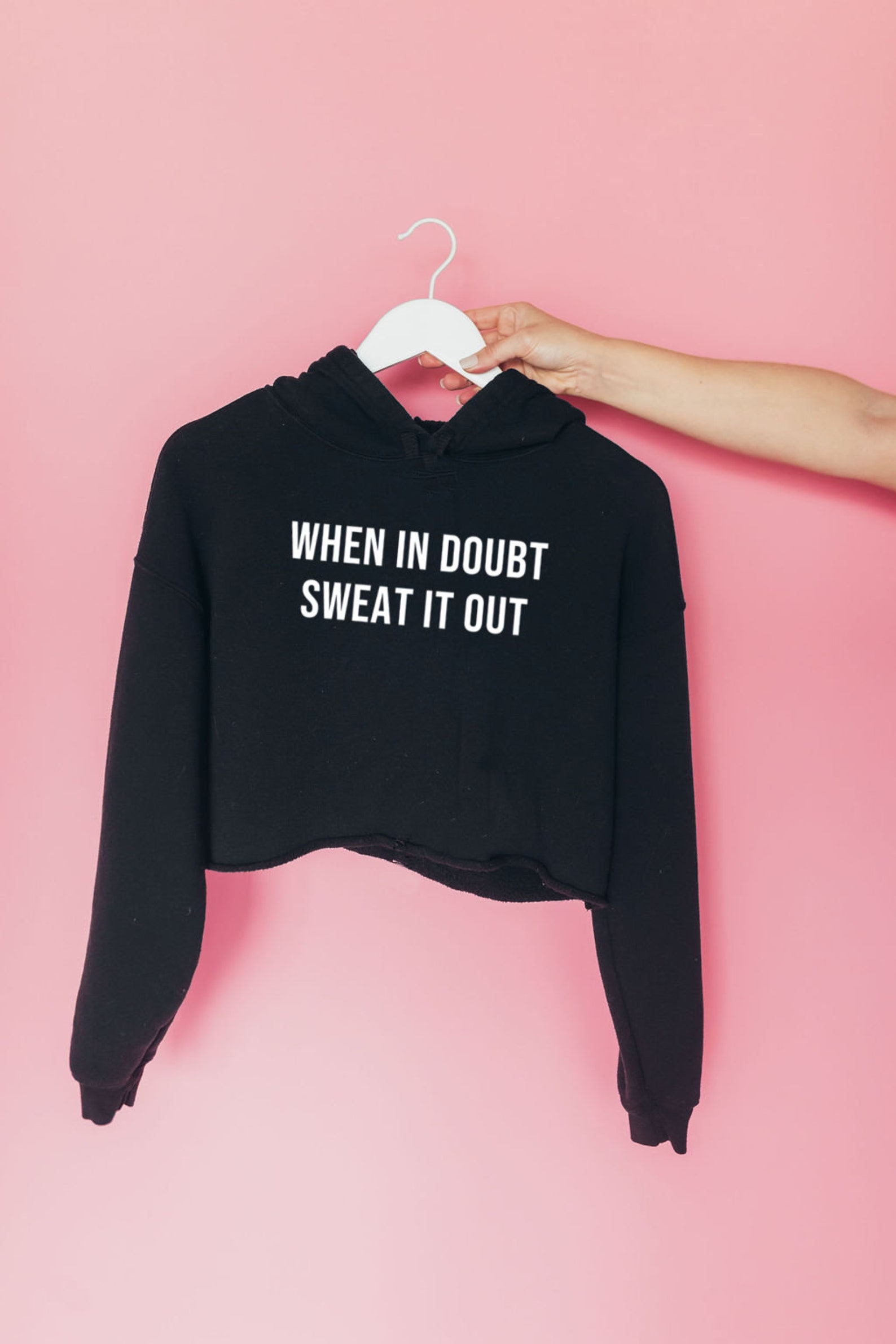 Workout Sweatshirt Cropped Hoodie Gym Sweatshirt Running | Etsy