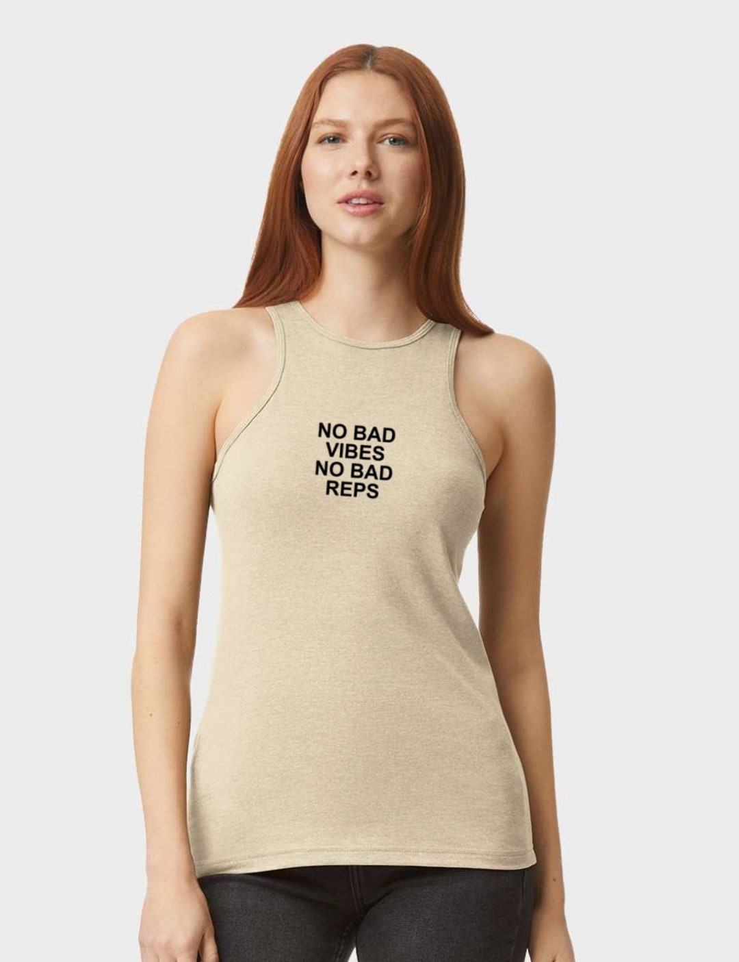 No Bad Vibes No Bad Reps Workout Tank Women's Gym Tank Workout ...