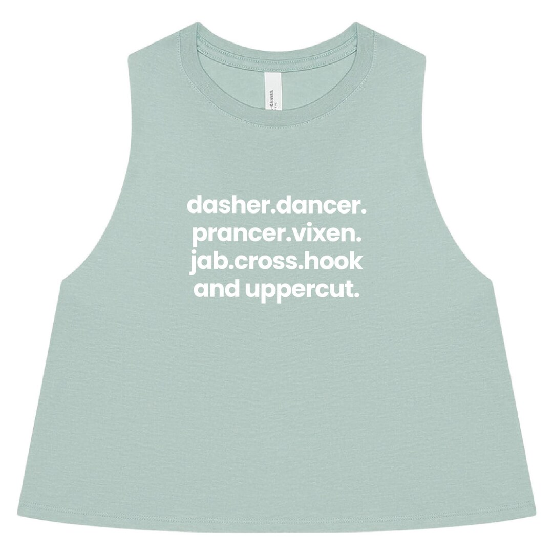 Holiday Boxing Tank Top: Christmas Crop With Dasher Dancer - Etsy