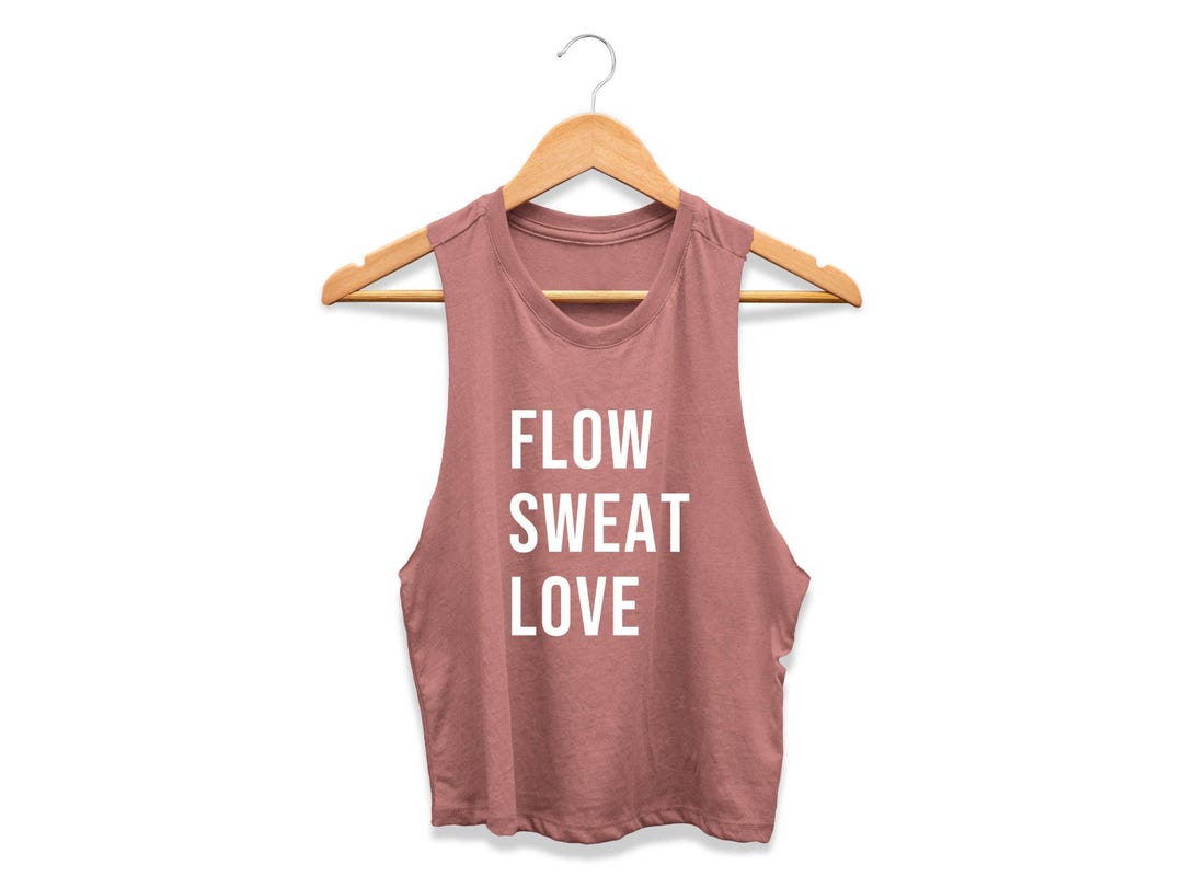 Flow Sweat Love - Women's Flowy Yoga Raw Edge Crop Tank - Etsy