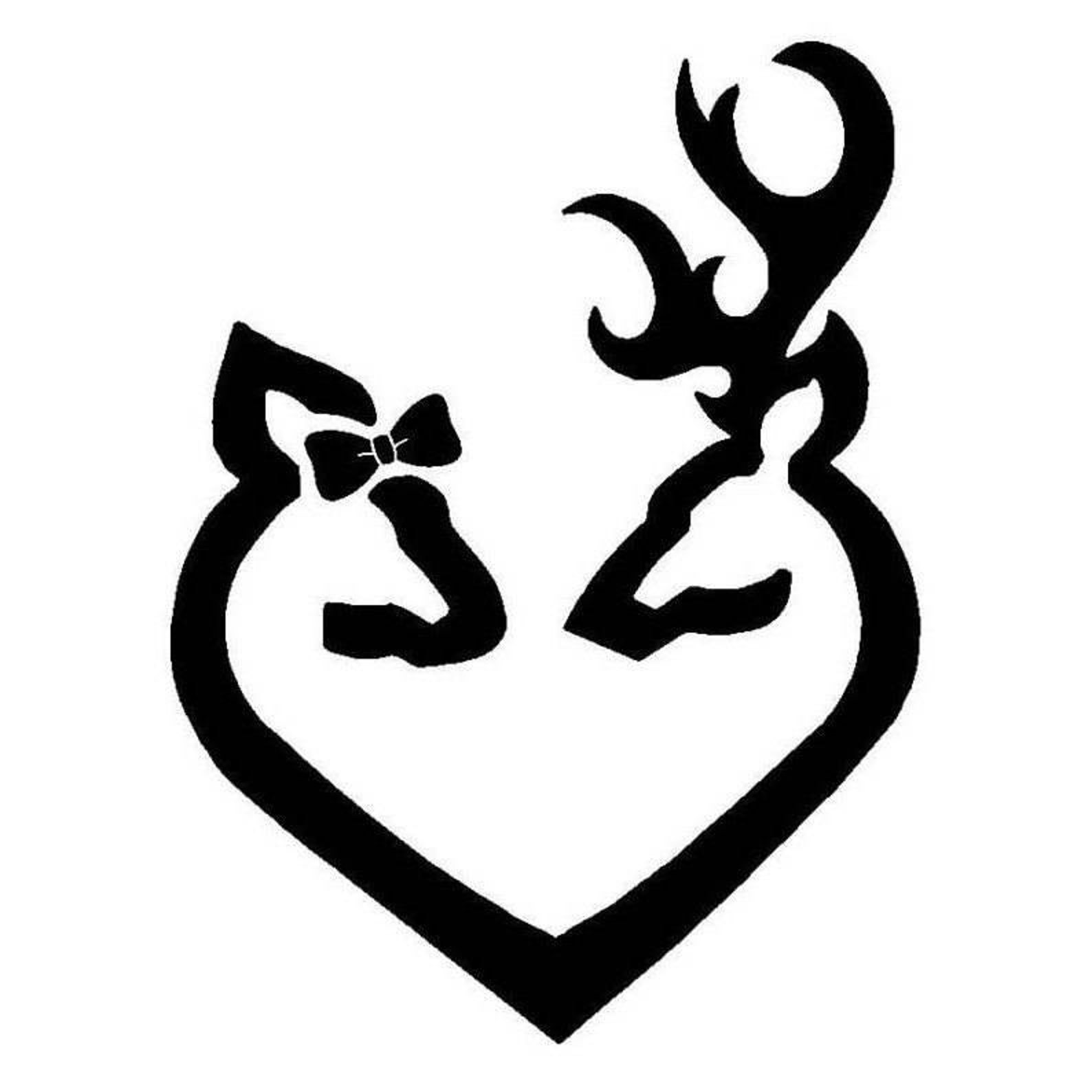Doe And Buck Heart Vinyl Decal Sticker Etsy