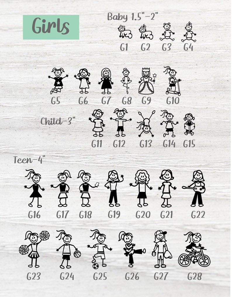 Create Your Own Stick Figure Family Decal/sticker - Etsy