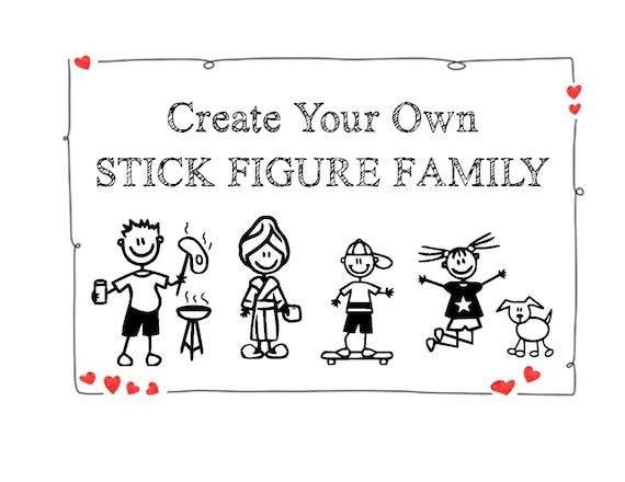 Create Your Own Stick Figure Family Decal/sticker | Etsy
