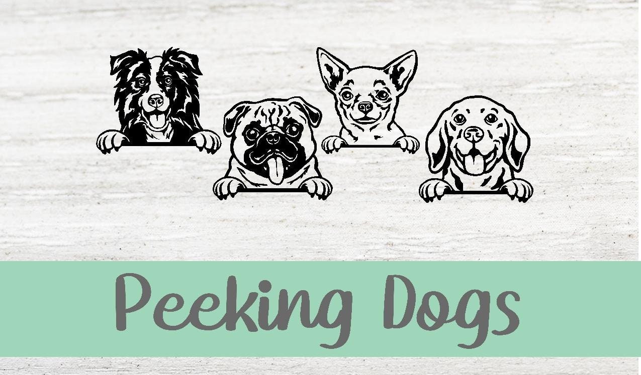 Peeking Dog Vinyl Decals/stickers beagle Boxer Bulldog | Etsy