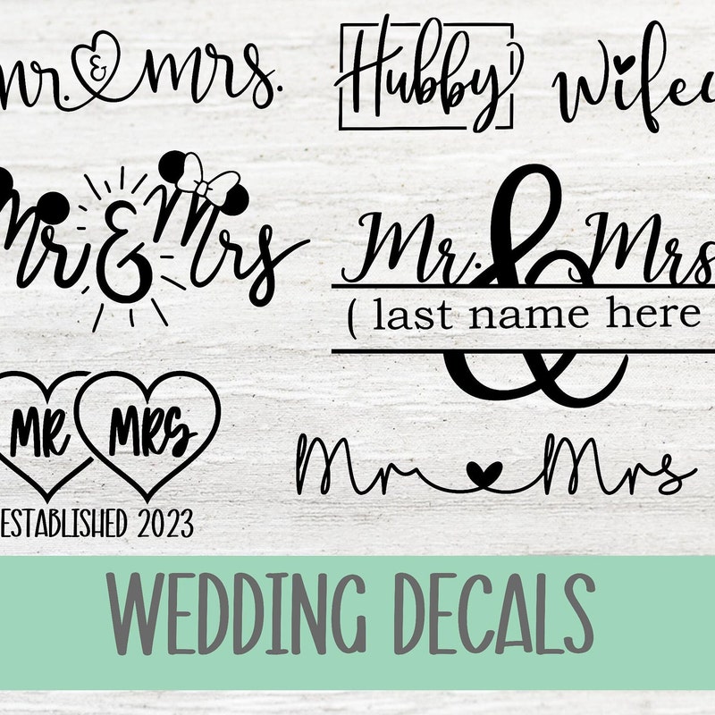 Wedding Vinyl Decals - Etsy