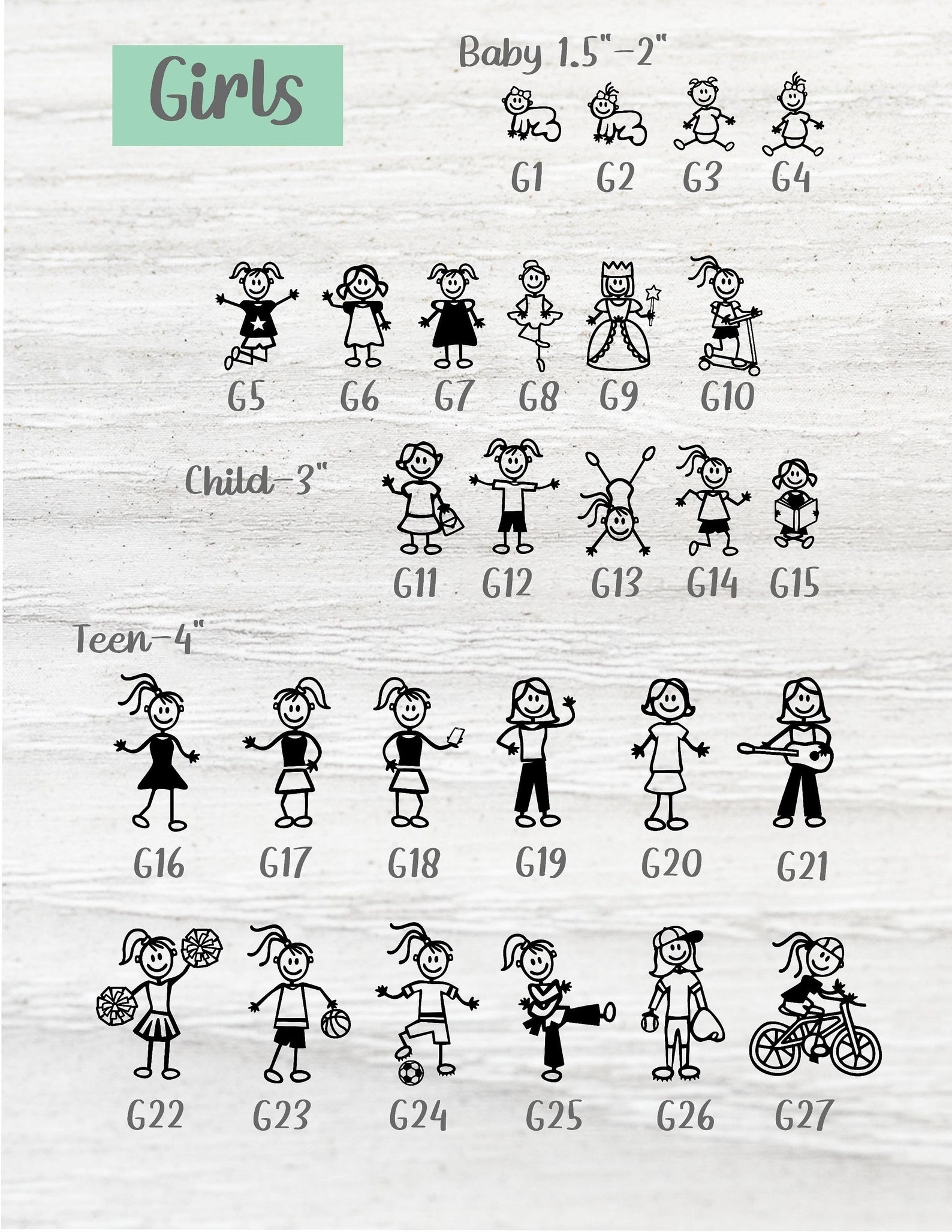 Create Your Own Stick Figure Family Decal/sticker - Etsy