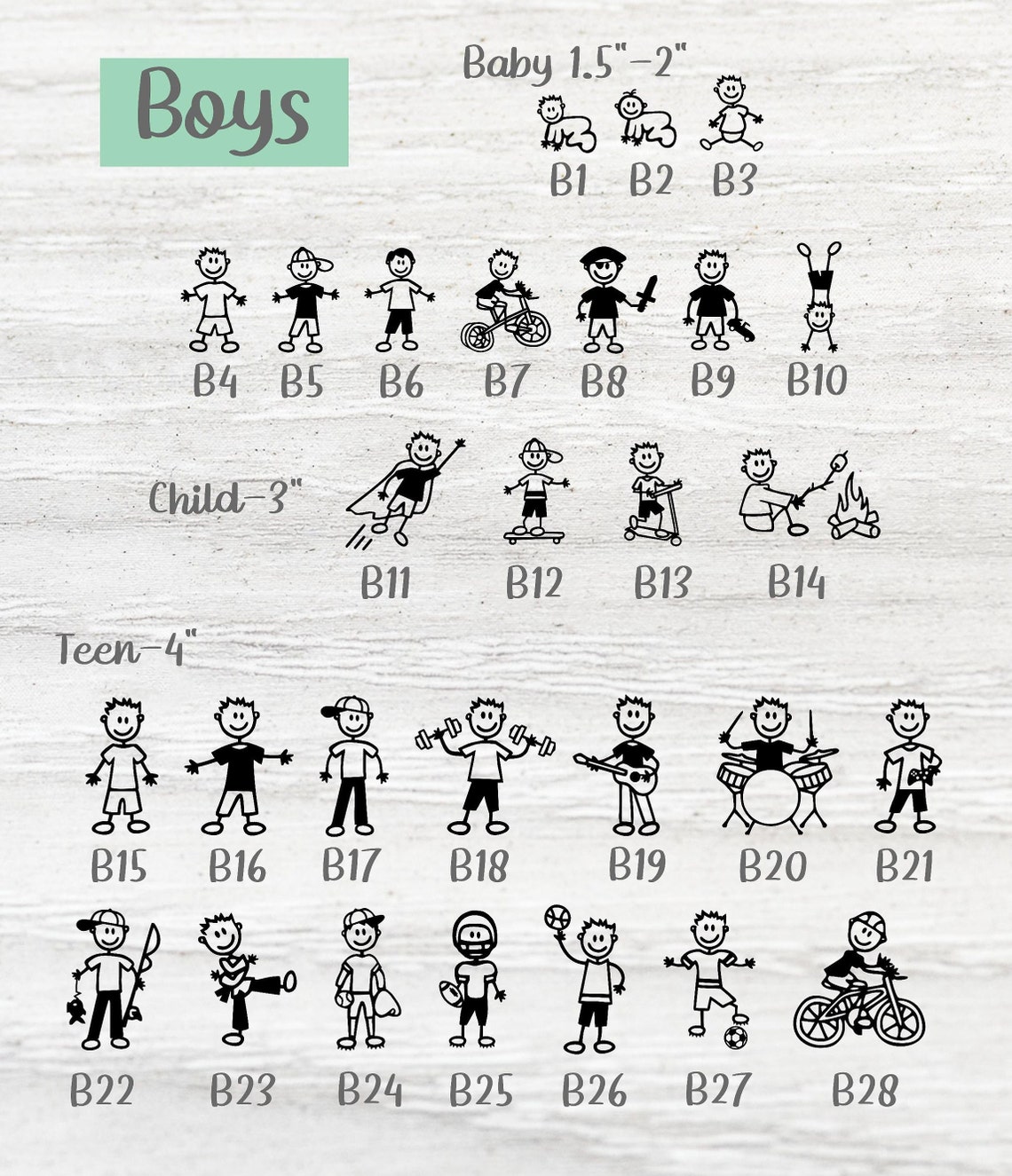 Create Your Own Stick Figure Family Decal/sticker - Etsy