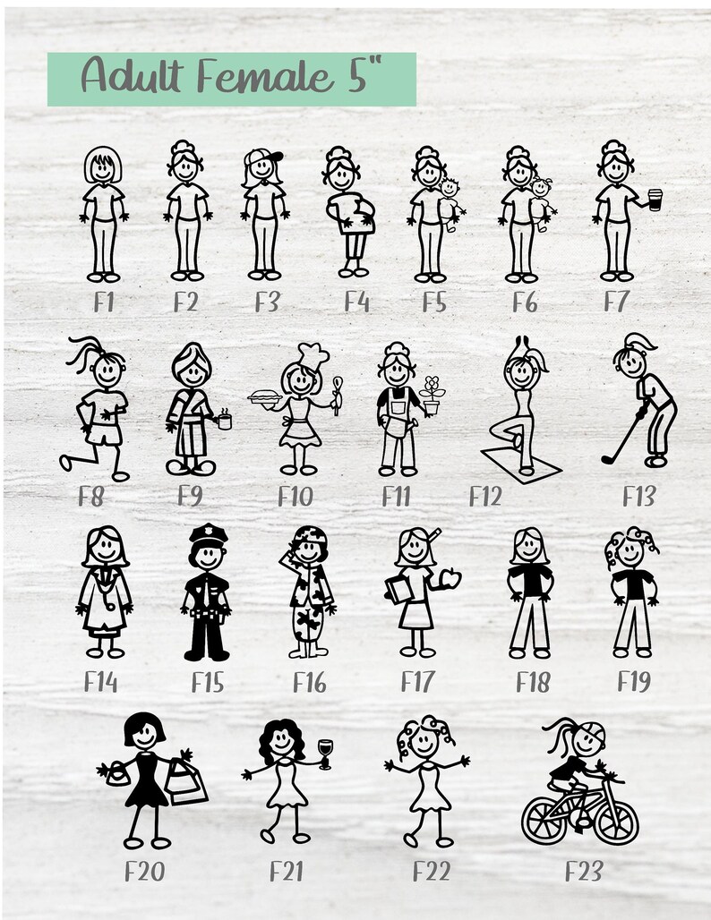 Create Your Own Stick Figure Family Decal/sticker - Etsy