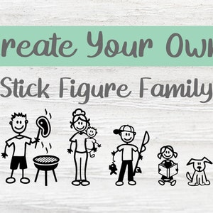 Create Your Own Stick Figure Family Decal/sticker - Etsy
