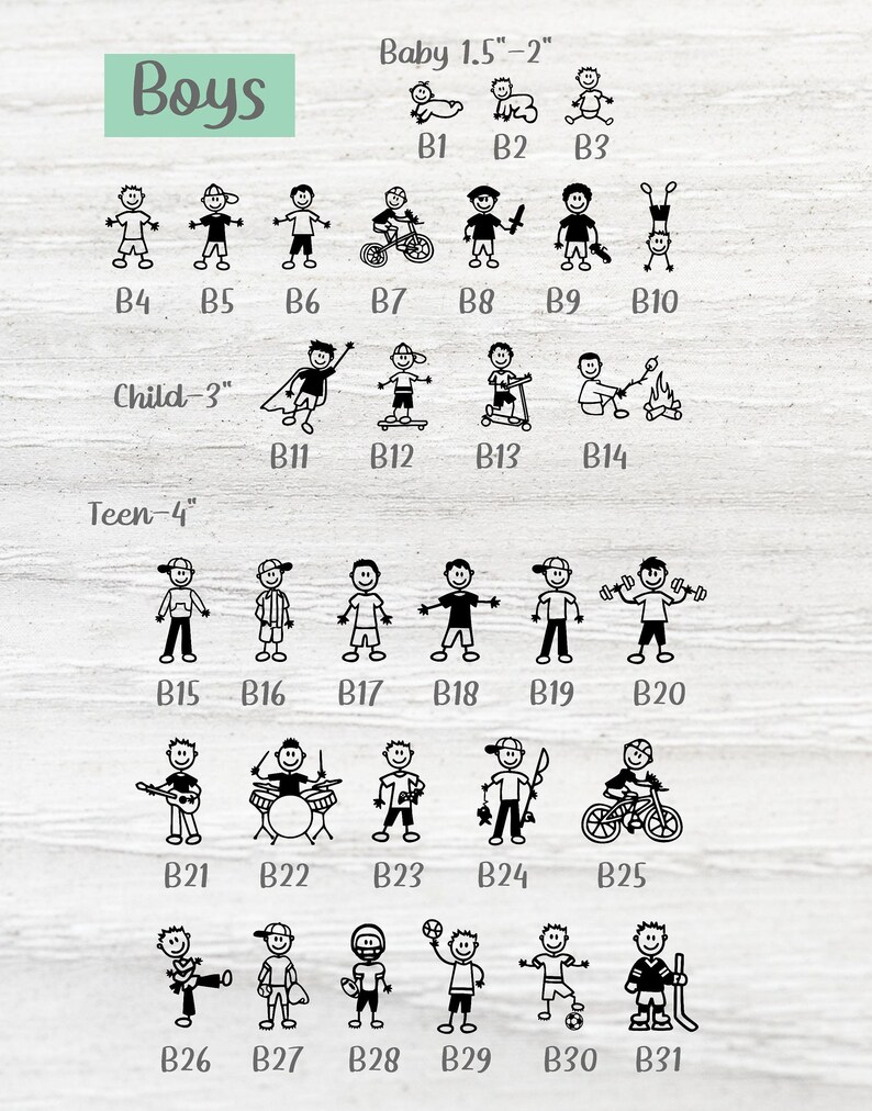 Create Your Own Stick Figure Family Decal/sticker - Etsy