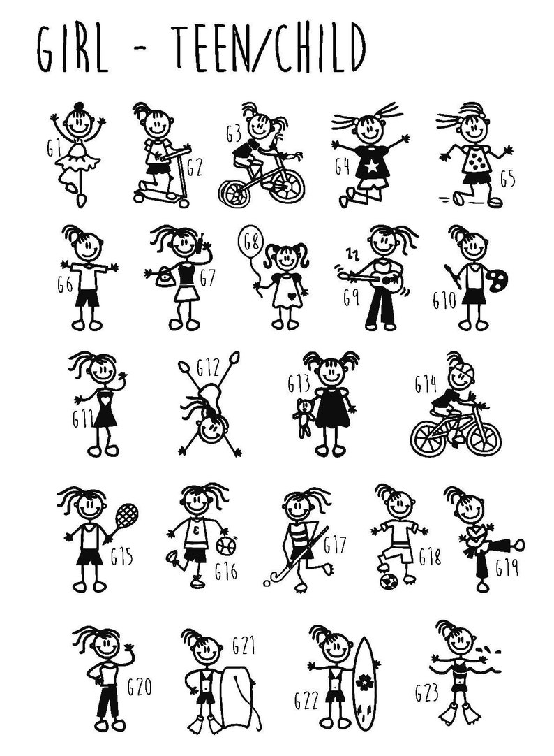 Create Your Own Stick Figure Family Decal/Sticker | Etsy