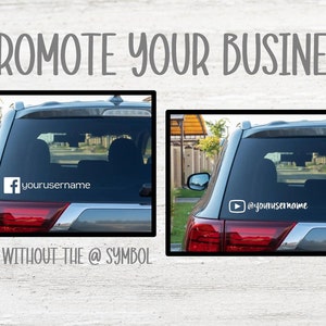 Custom Social Media Username Vinyl Decal | Promotional Decal | Facebook ...