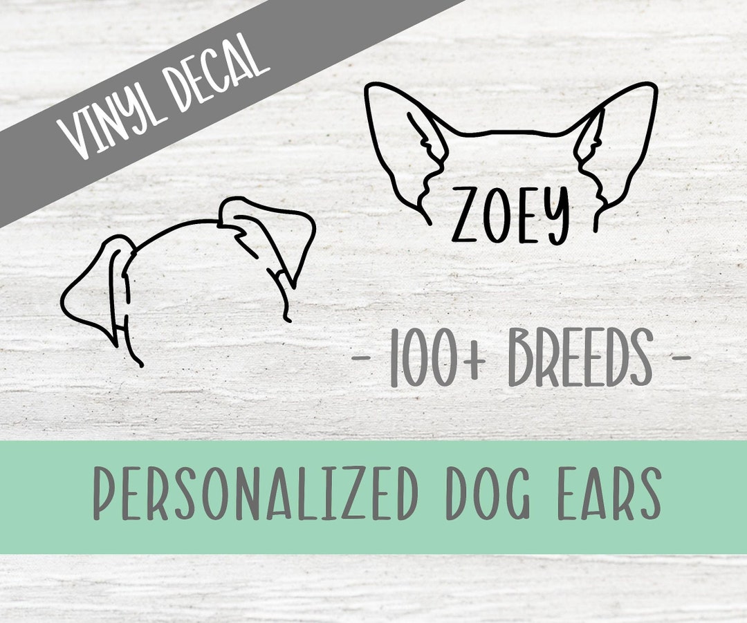 Personalized Dog Ear Vinyl Decals/stickers - Etsy