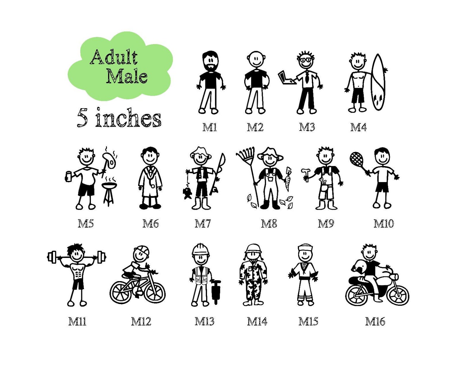 Create Your Own Stick Figure Family Decal/sticker | Etsy