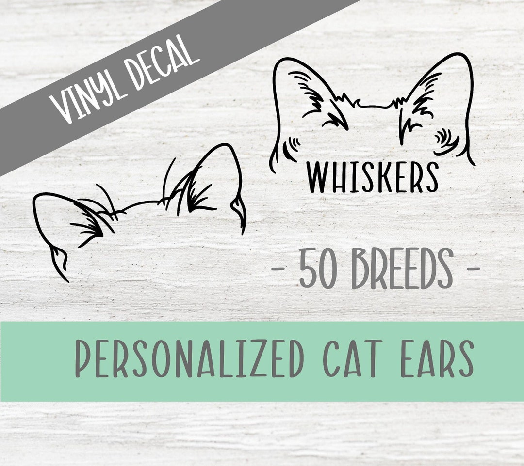 Personalized Cat Ear Vinyl Decals/stickers - Etsy
