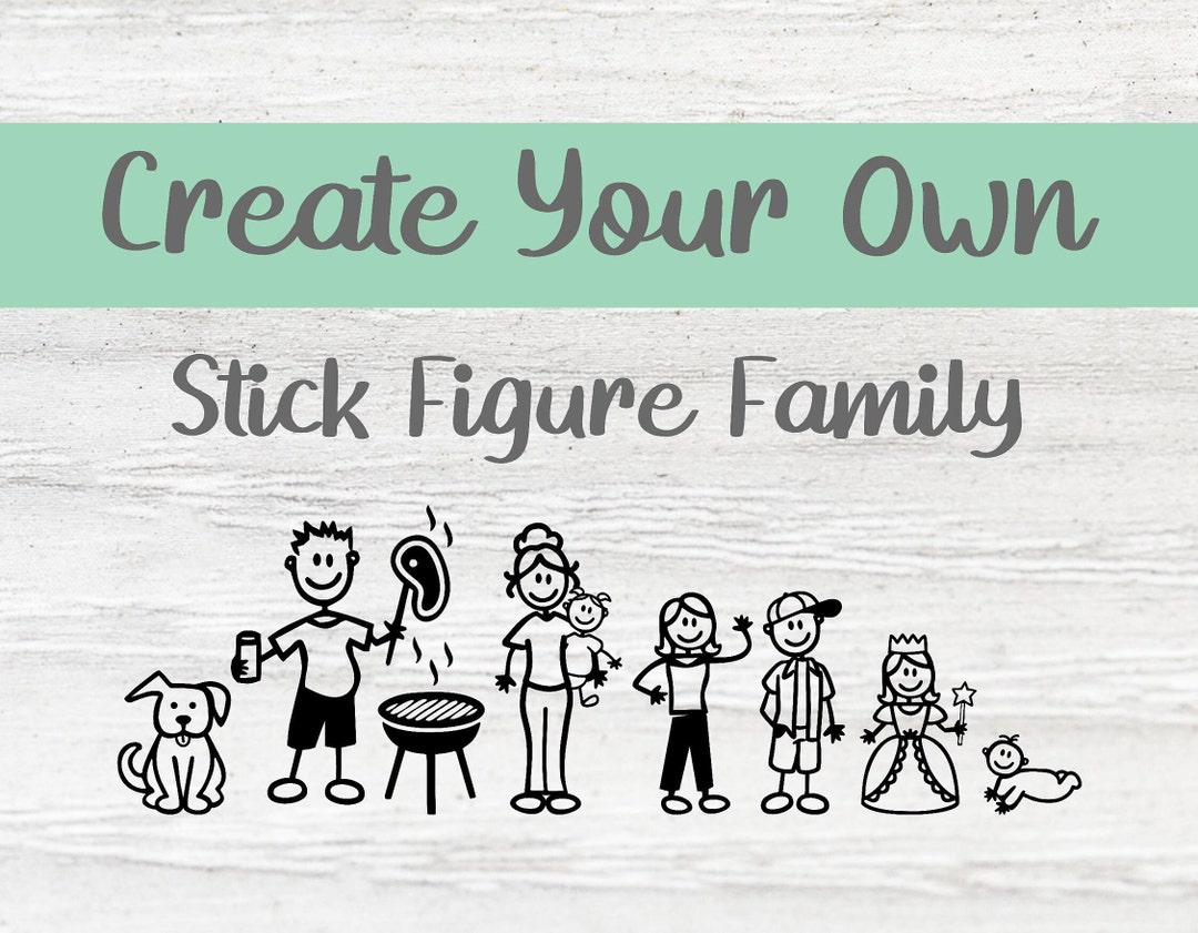 Create Your Own Stick Figure Family Decal/sticker - Etsy
