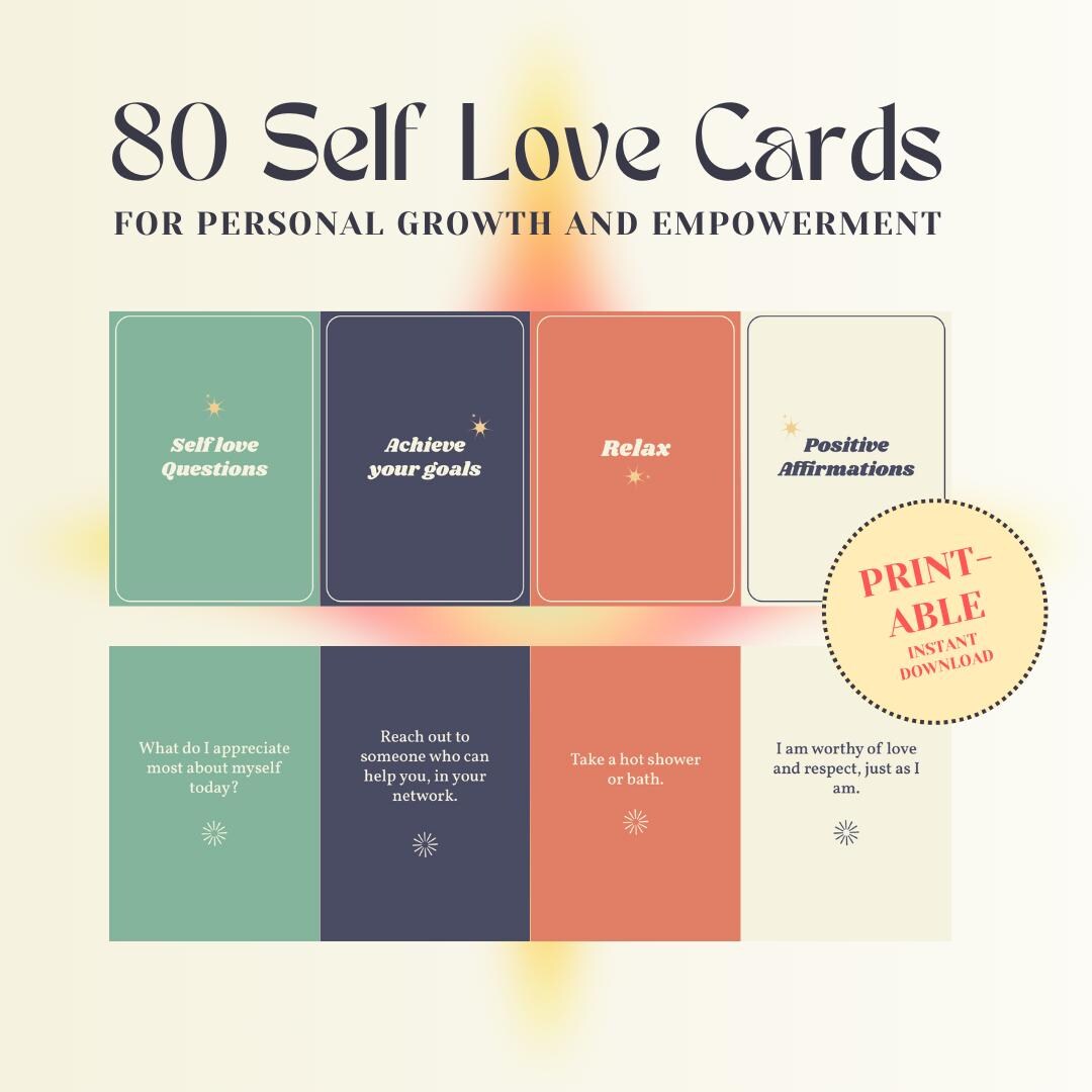 80 Self-empowerment Printable Cards | Positive Affirmations, Relaxation ...