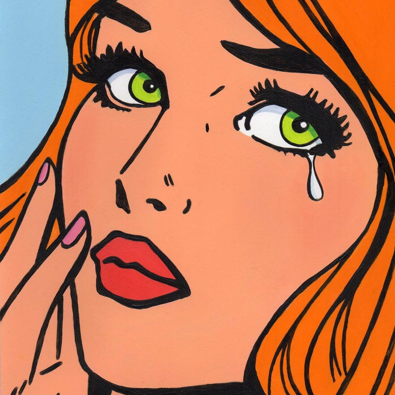 Crying Comic Girl - Etsy