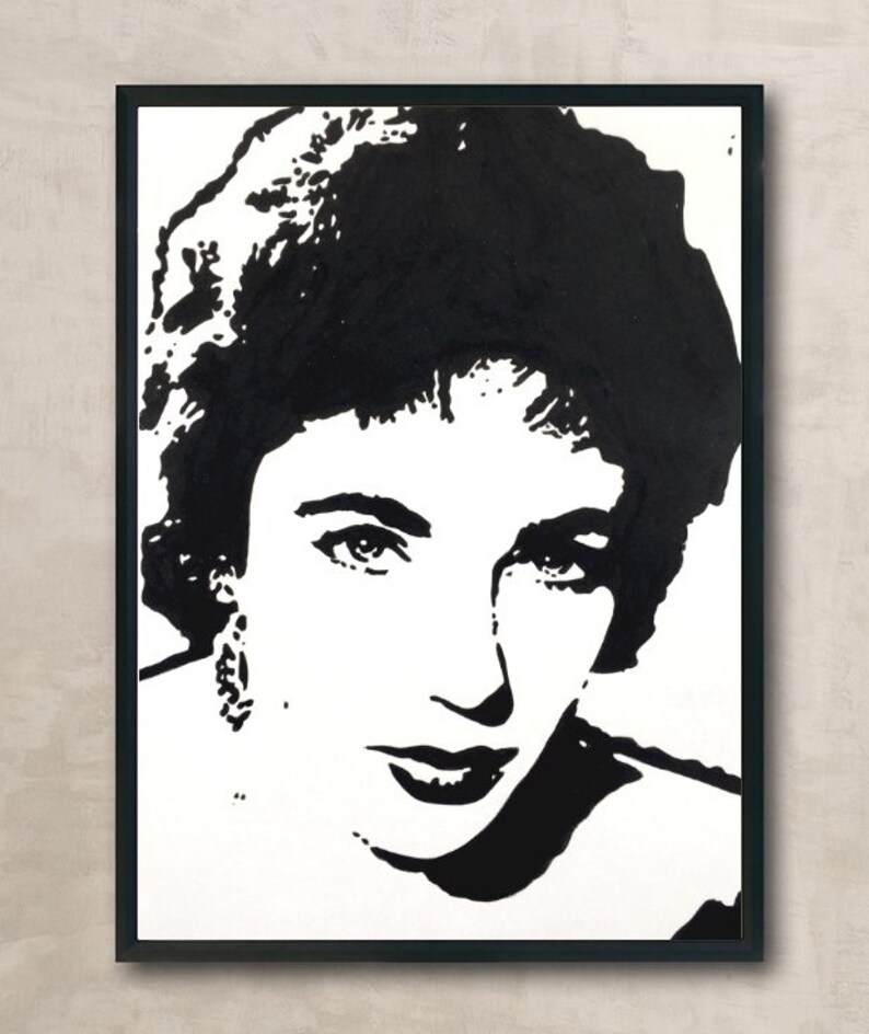 Elizabeth Taylor Comic Pop Art Face Original Art Painting on - Etsy UK