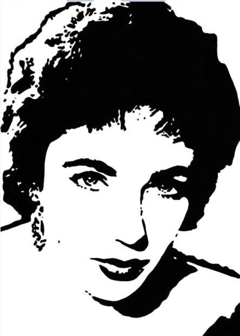 Elizabeth Taylor Comic Pop Art Face Original Art Painting on - Etsy UK