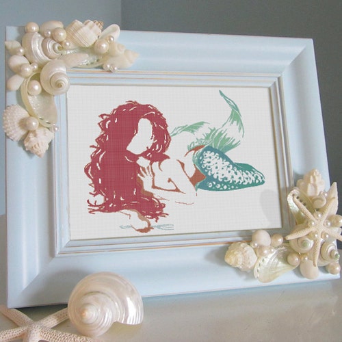 Mermaid Cross Stitch Pattern | Etsy