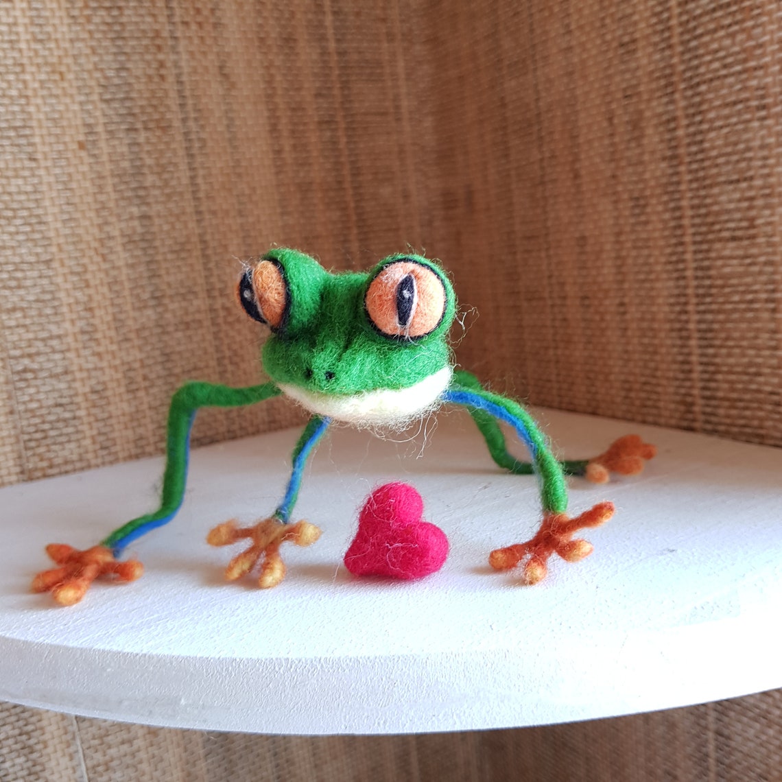 Felted tree frog Collectibles art needle felted frog Needle | Etsy