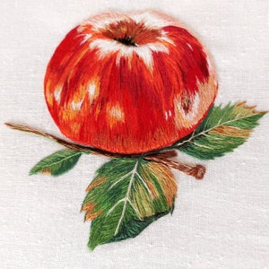 Apple Embroidery Art - Collection "juicy Fruits"- Embroidery Art Hoop ...