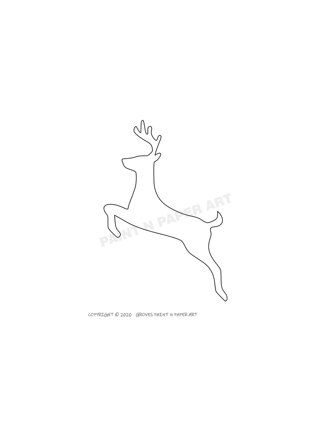 Printable Reindeer Template-pdf Digital Reindeer Download - Etsy