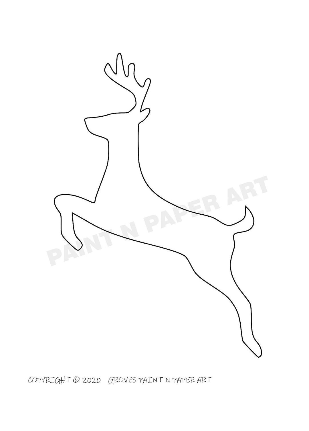 Printable Reindeer Template-pdf, Digital Reindeer Download, Kid's ...