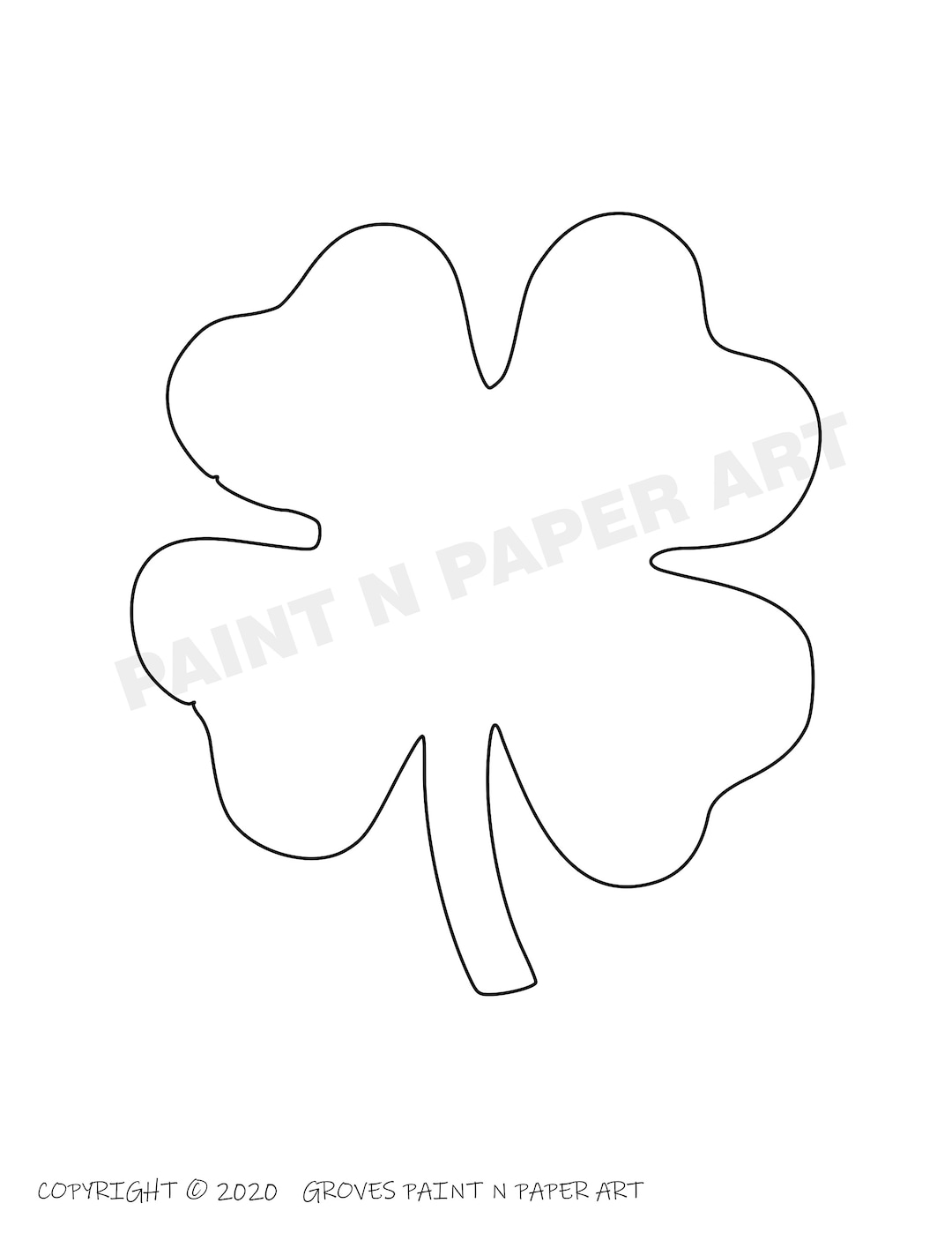 Printable Clover Template- PDF, Digital Download, Download Shamrock ...