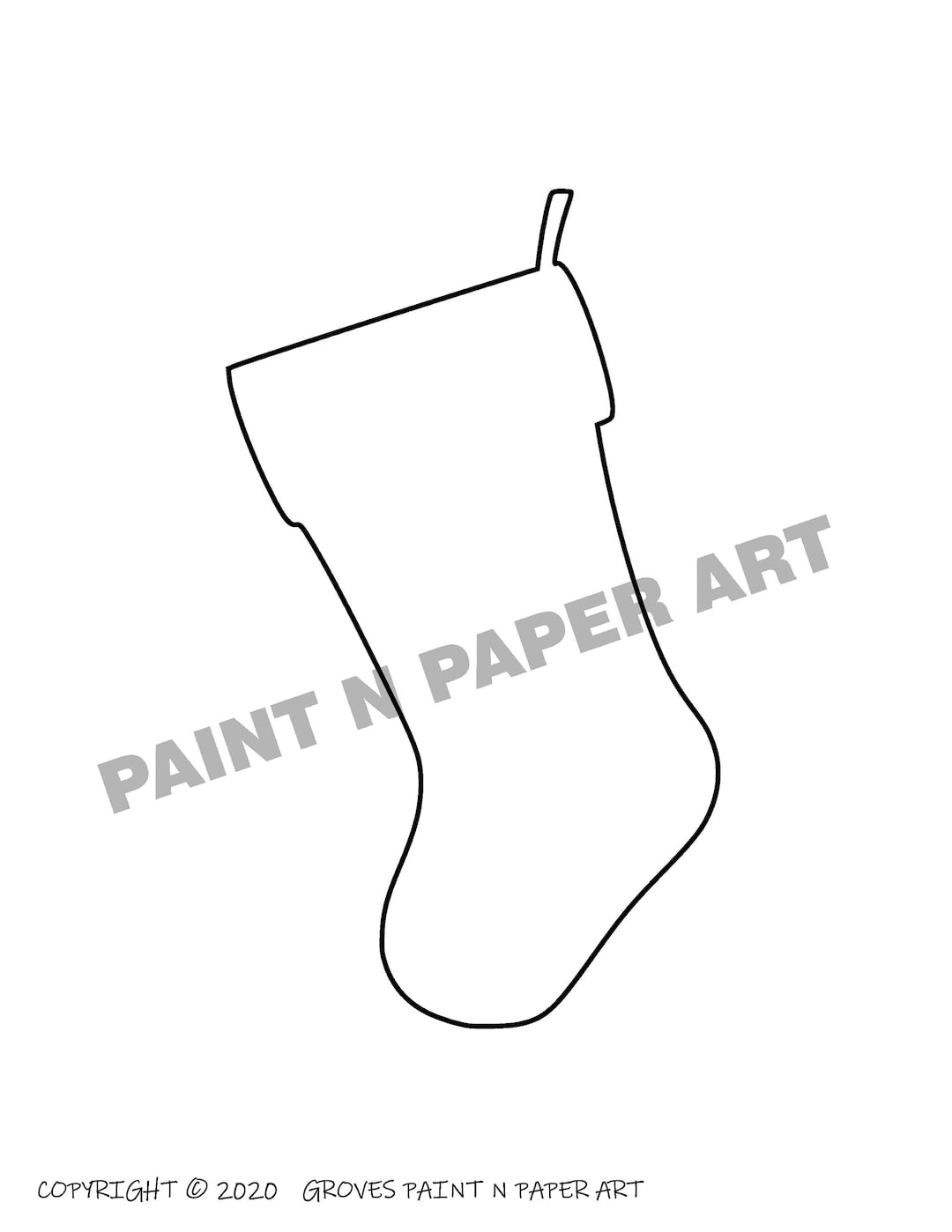 Printable Christmas Stocking Template-pdf, Digital Stocking Download ...