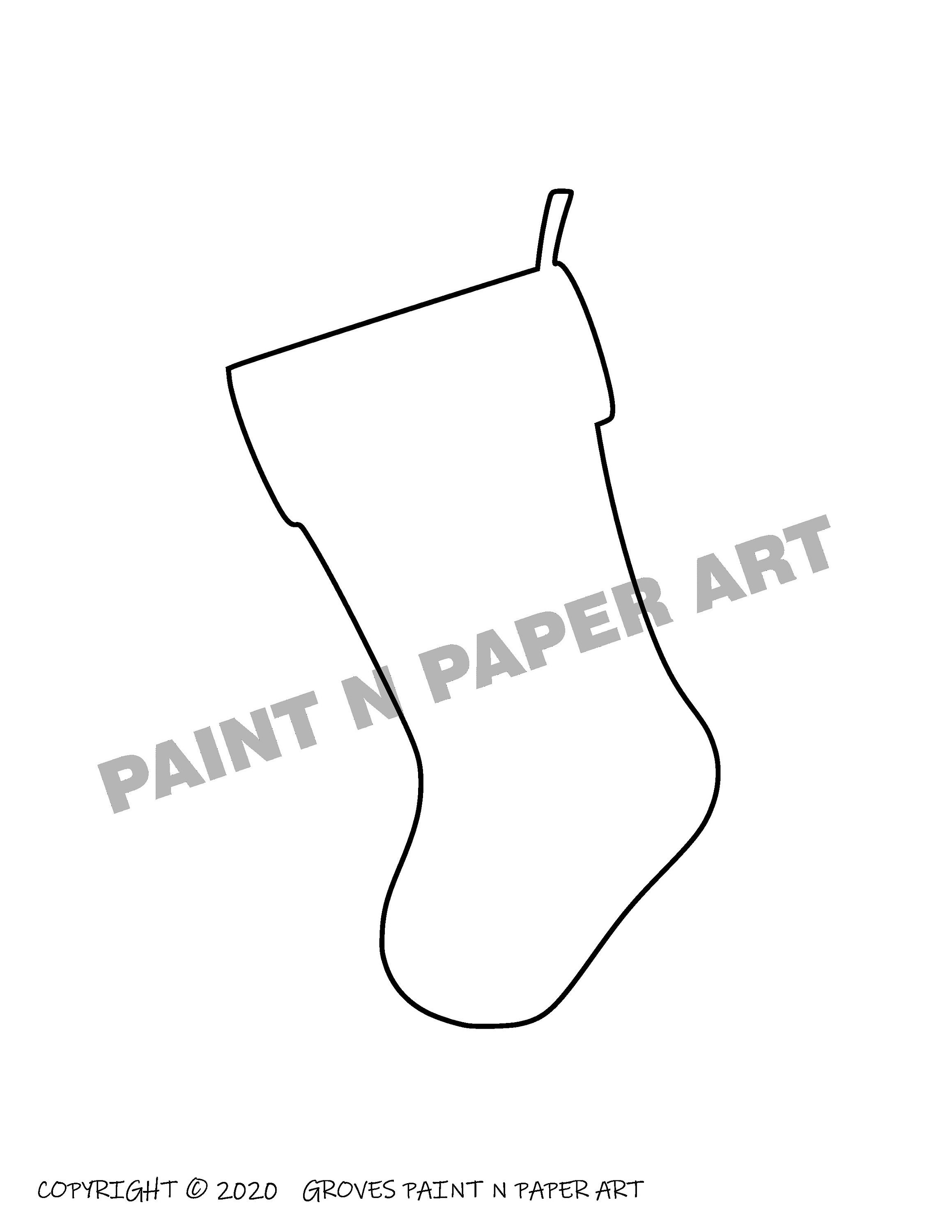 Printable Christmas Stocking Template-pdf, Digital Stocking Download ...