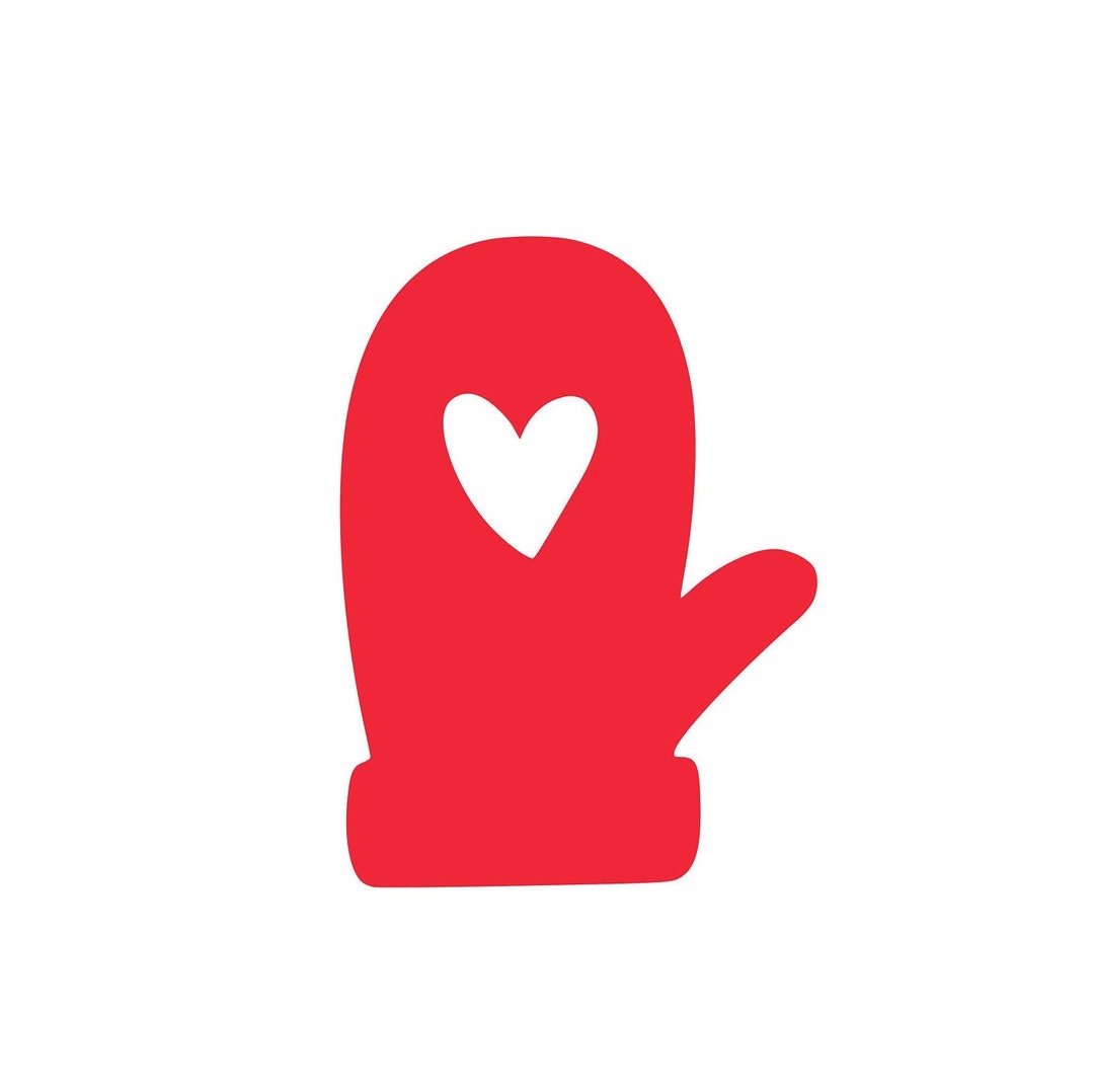 20 Pack - Paper Mitten With Heart Shapes, Christmas Shapes, Die Cut ...