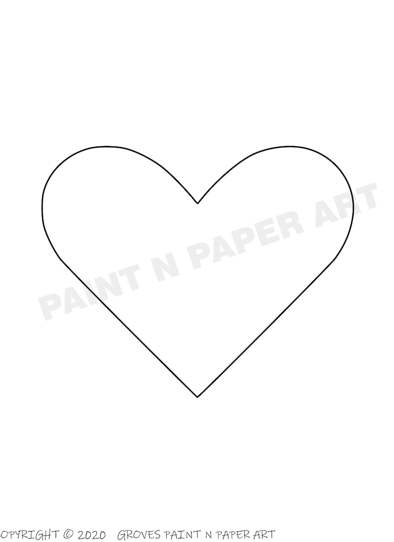 Printable Heart Template PDF Digital Download Download - Etsy