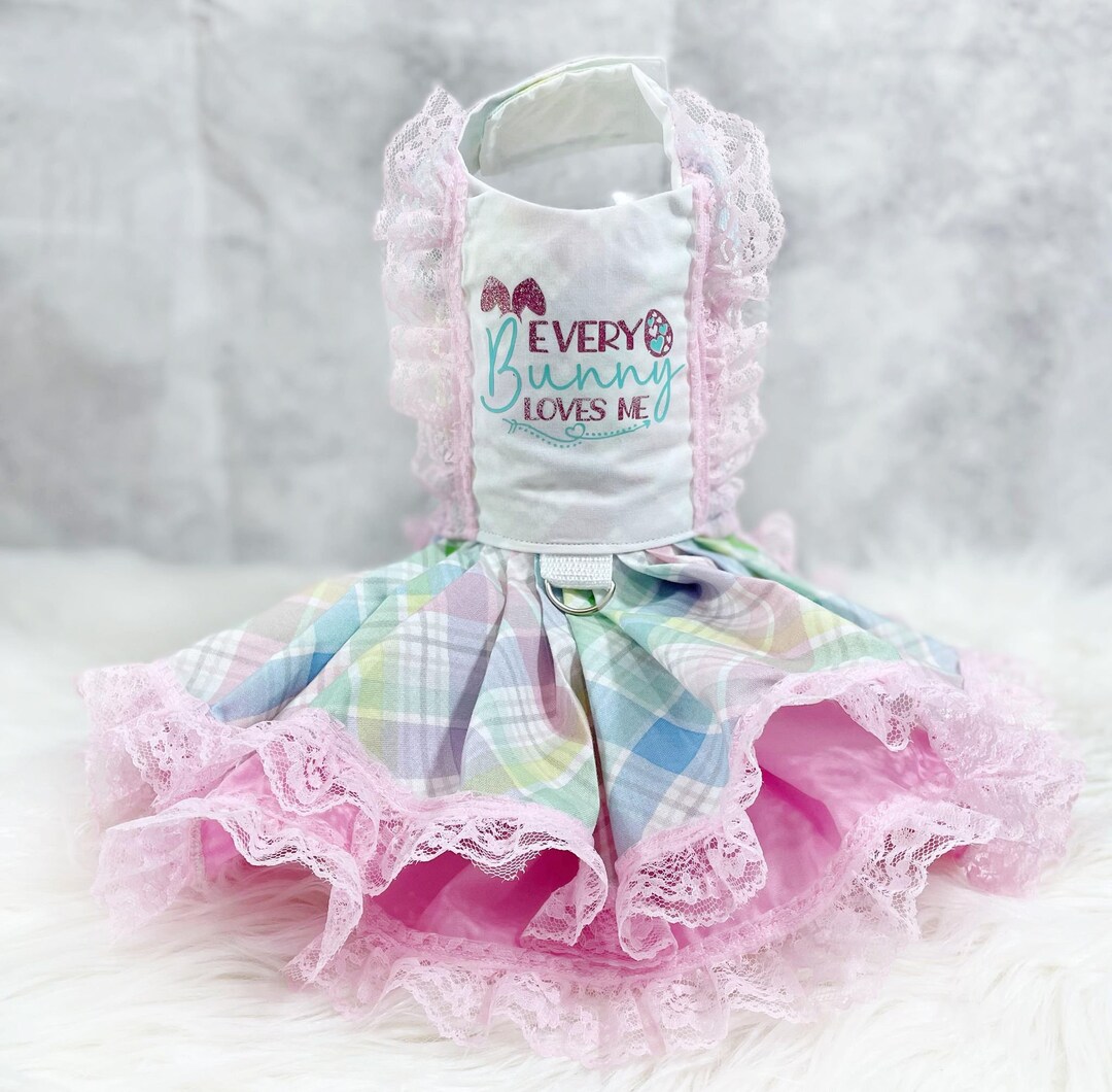 Every Bunny Loves Me Easter Harness Pet Dress - Etsy