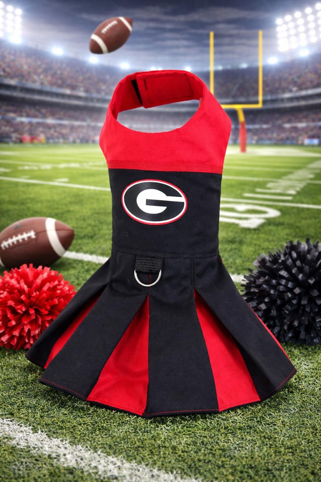 Custom Cheerleader Dog Dress, Personalized Team Colors Pet Outfit Game ...