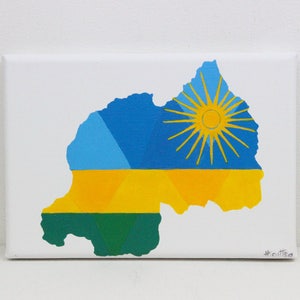Rwanda, Original Painting, Map Gift, Rwanda Painting, Rwanda Art ...