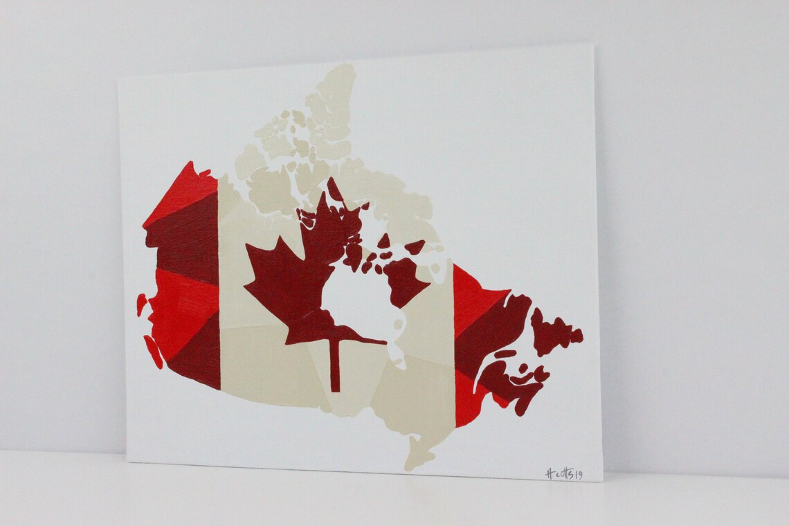 Canada Map Canada Custom Map Gift Canada Painting Map of | Etsy