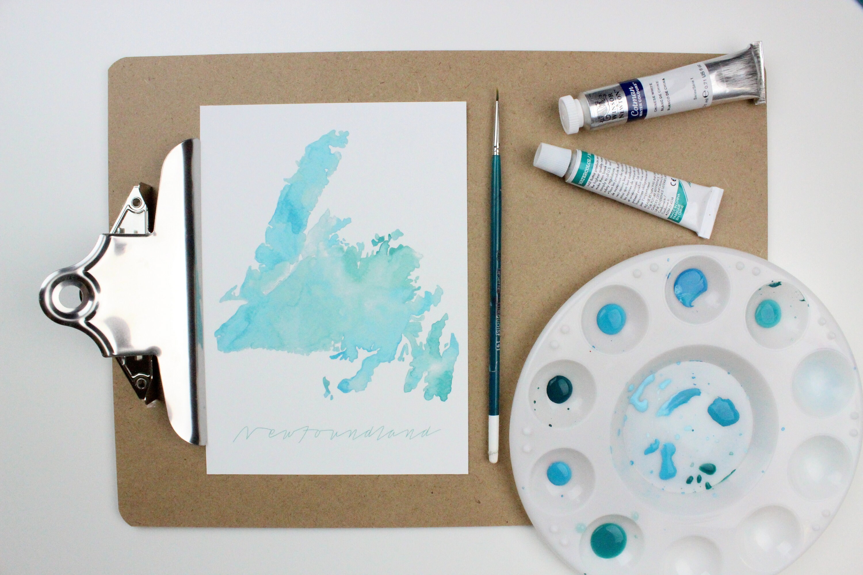 Newfoundland Map, Newfoundland Art, Newfoundland Wall Art, Watercolor ...