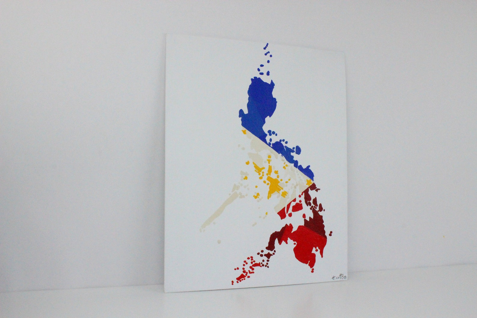 Philippines Map Original Painting Map Gift Philippines Art - Etsy