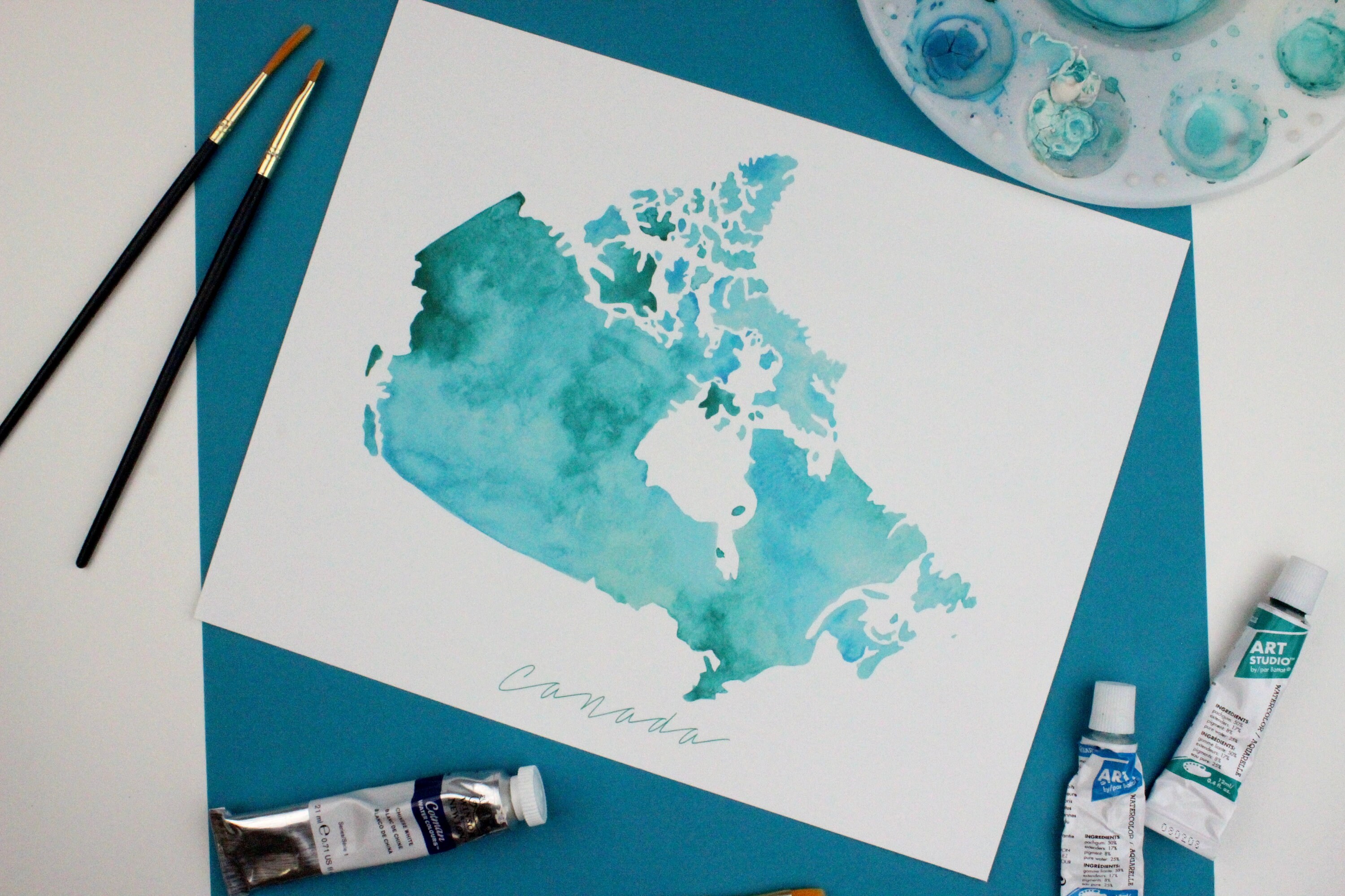 Canada Map Print Canada Watercolor Map Print Map of Canada | Etsy