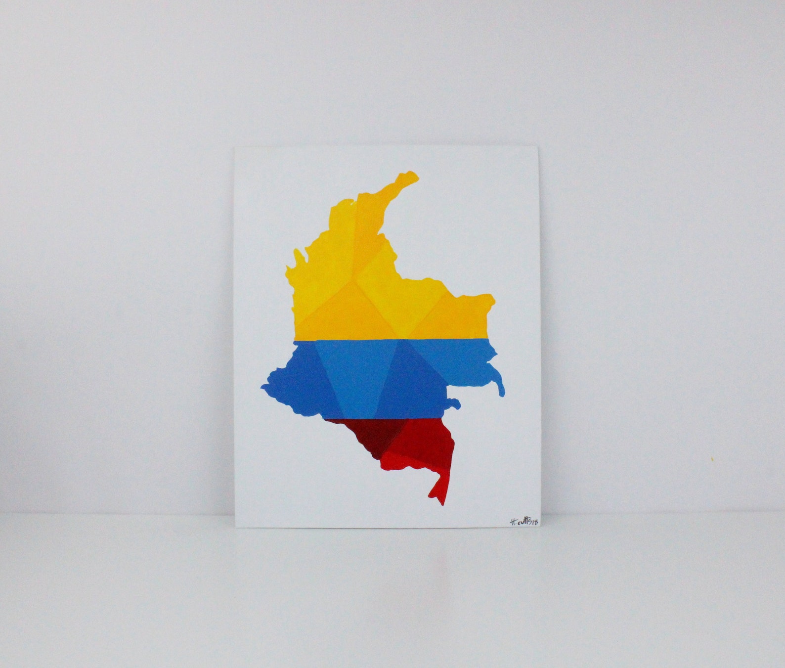 Colombia Map Painting Original Painting Colombian Art Map - Etsy