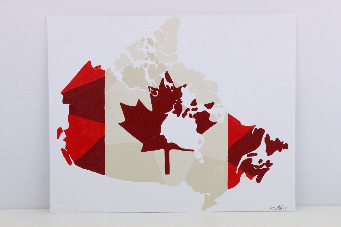 Canada Map Canada Custom Map Gift Canada Painting Map of | Etsy