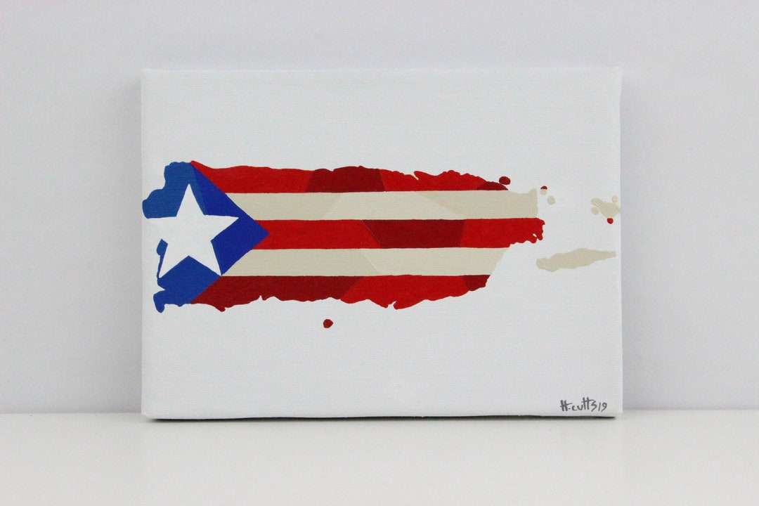Puerto Rico Map, Map Gift, Map Art, Original Painting, Puerto Rico ...