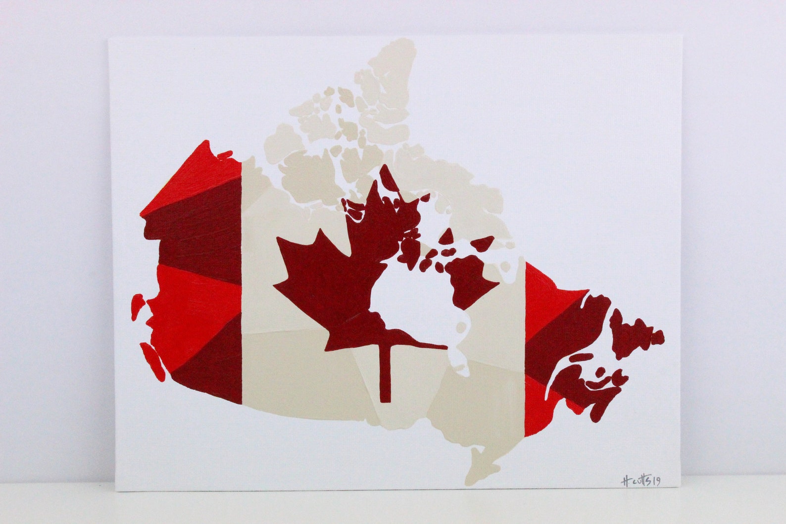 Custom Flag Map Painting, Original Painting, Custom Map Gift, Custom ...