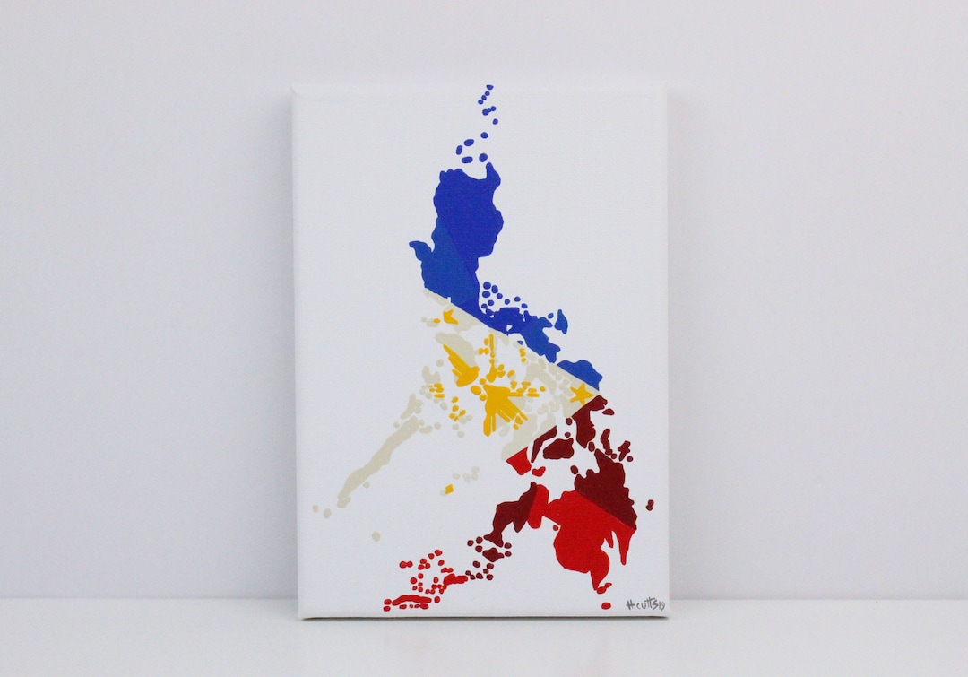 Philippines Map, Original Painting, Map Gift, Philippines Art ...