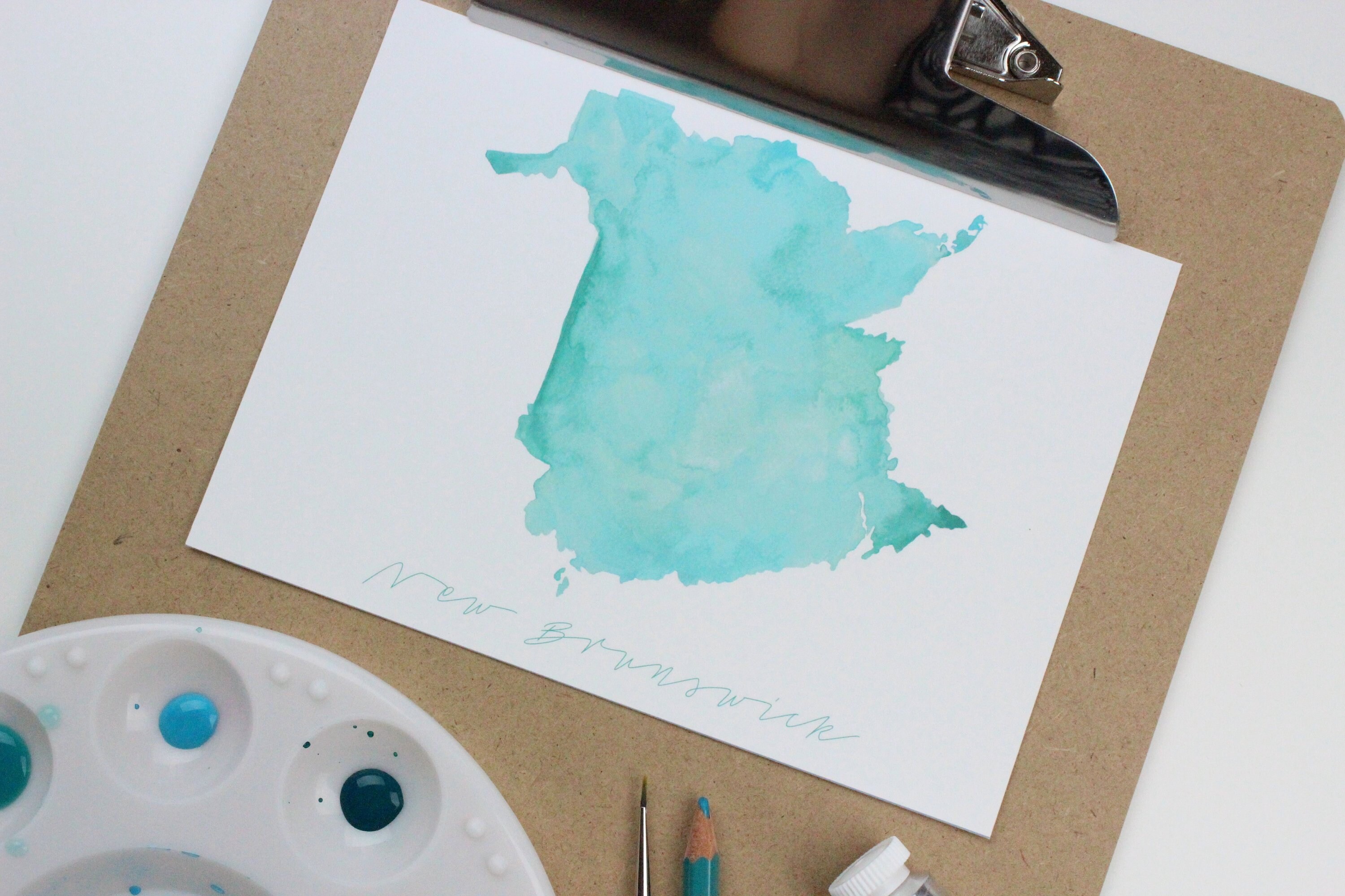 New Brunswick Map Watercolor Map Custom Map Gift Map Art | Etsy