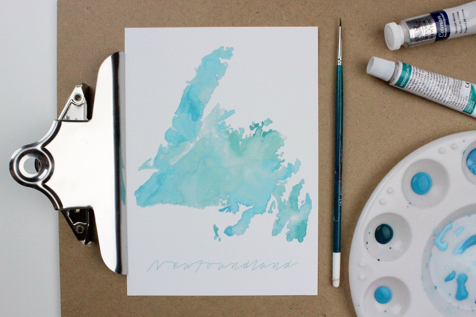 Newfoundland Map, Newfoundland Art, Newfoundland Wall Art, Watercolor ...